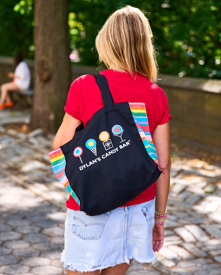 Candy Tote Bag | Cute Black Tote | Dylan's Candy Bar - Dylan's Candy Bar